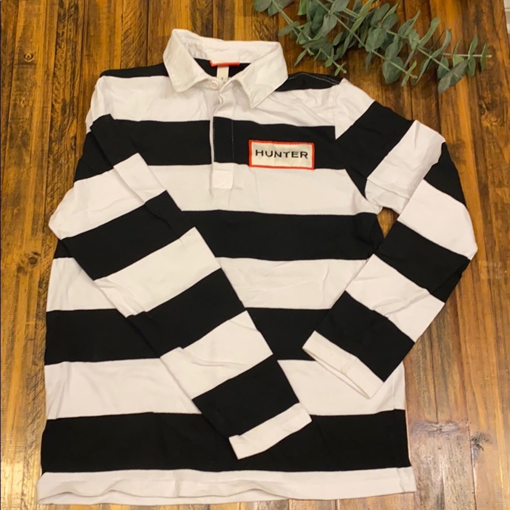 Hunter X Target Black+White Striped Rugby Shirt - Gem